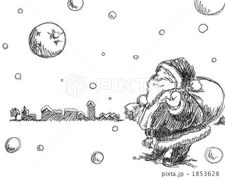 Merry Christmas（mono）のイラスト素材 [1853628] - PIXTA