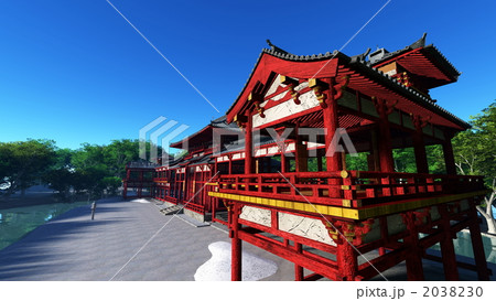 寺社仏閣 CG 歴史的建造物のイラスト素材 [2038230] - PIXTA