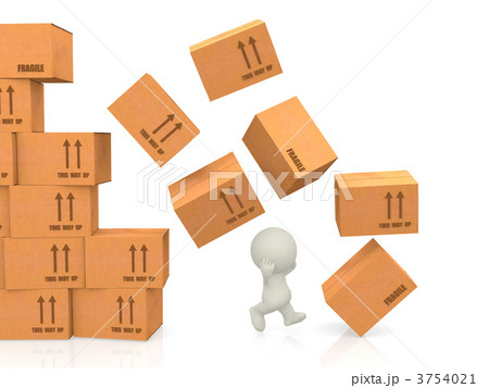 Boxes falling on a guyのイラスト素材 [3754021] - PIXTA