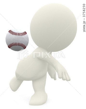 3D man throwing baseball ballのイラスト素材 [3758250] - PIXTA