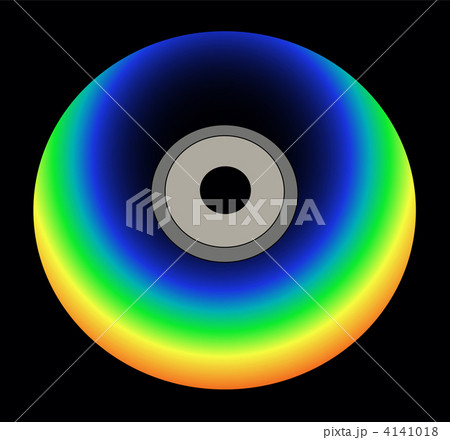 rainbow color cd on black vectorのイラスト素材 [4141018] - PIXTA