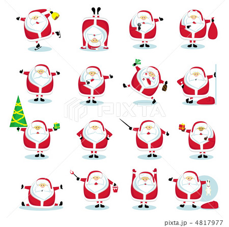 Santa in different positionsのイラスト素材 [4817977] - PIXTA