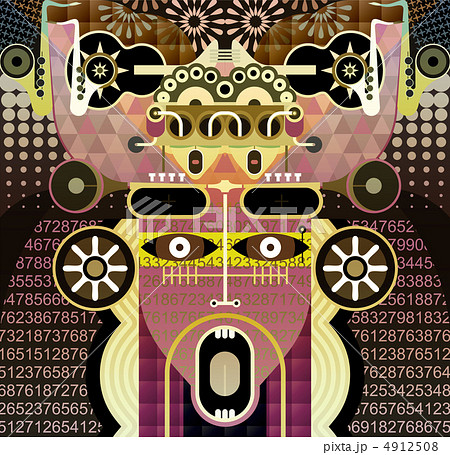 Shouting man - abstract illustrationのイラスト素材 [4912508] - PIXTA