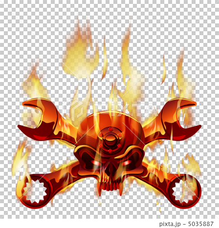 Metal Jolly Roger in flame-插圖素材 [5035887] - PIXTA圖庫