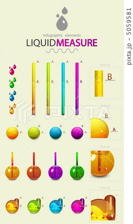 Infographic design elements. Liquid measureのイラスト素材 [5059581] - PIXTA