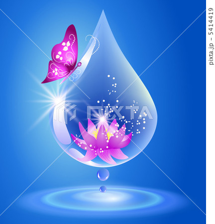 Drop and lily.のイラスト素材 [5414419] - PIXTA