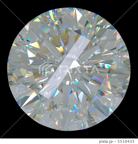 Gemstone: top view of round diamond isolated on...のイラスト素材 [5510435] - PIXTA