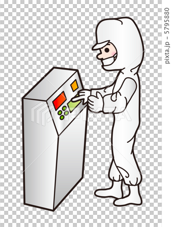 Illustration of a person working in a clean room - Stock Illustration ...