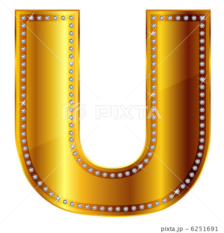 U Alphabet In Diamond