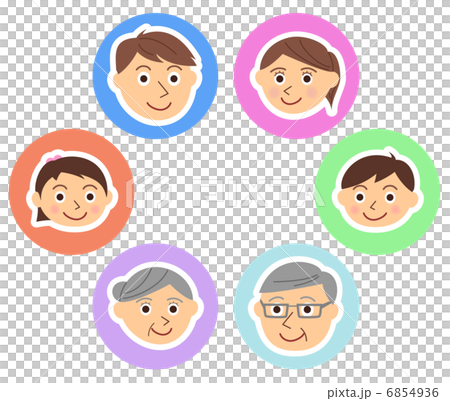 Family face three generations - Stock Illustration [6854936] - PIXTA