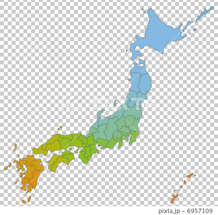 日本地図のイラスト素材 [6957109] - PIXTA