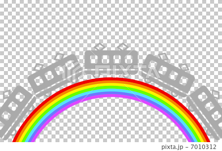Train across the rainbow bridge - Stock Illustration [7010312] - PIXTA