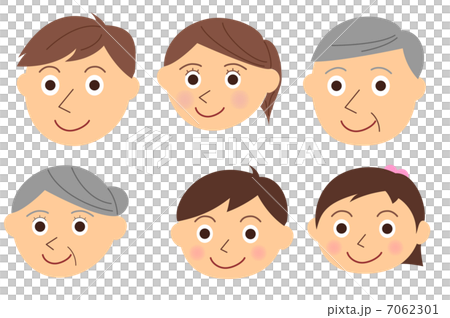 Family face three generations - Stock Illustration [7062301] - PIXTA
