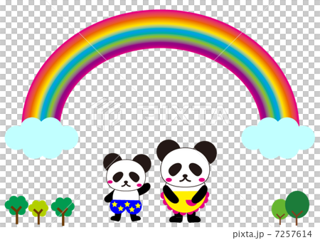 Rainbow and panda - Stock Illustration [7257614] - PIXTA