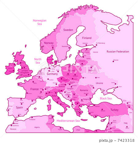 Pink map of Europeのイラスト素材 [7423318] - PIXTA