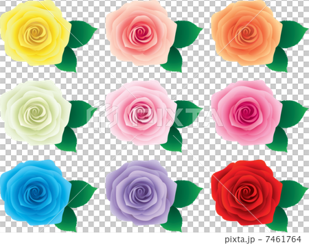 Rose leaf 9 colors - Stock Illustration [7461764] - PIXTA