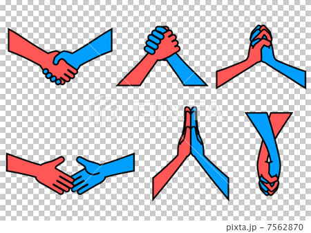 Handshake (Red Blue) - Stock Illustration [7562870] - PIXTA