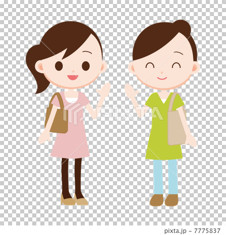 Two women who meet up - Stock Illustration [7775837] - PIXTA