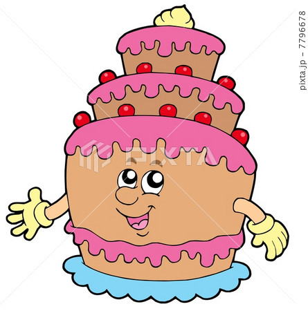 Smiling cartoon cakeのイラスト素材 [7796678] - PIXTA