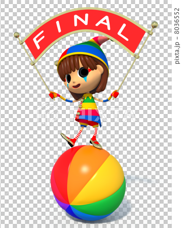street performer, balancing on rolling ball, clown - Stock Illustration ...