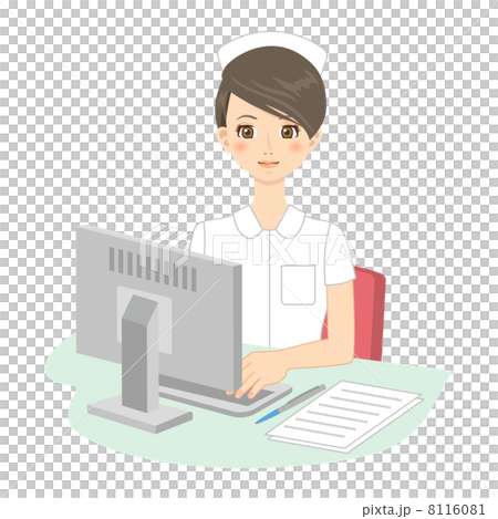 Nurse, nurse personal computer search find out - Stock Illustration ...