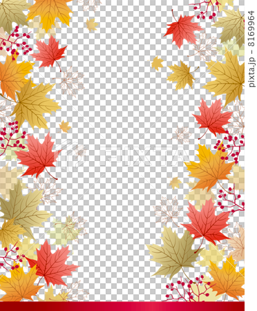 Autumn leaves maple Japanese pattern background - Stock Illustration ...