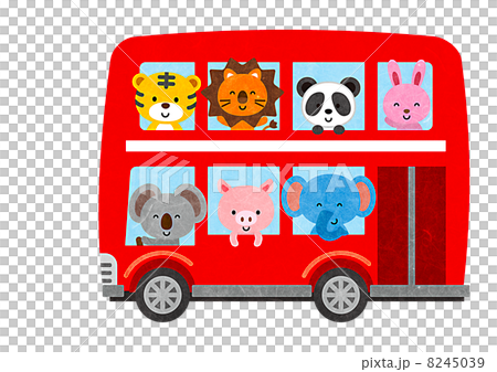 Two-storey bus - Stock Illustration [8245039] - PIXTA