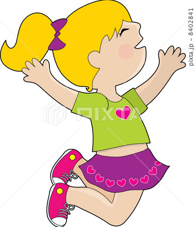 Girl Jumpingのイラスト素材 [8402841] - PIXTA