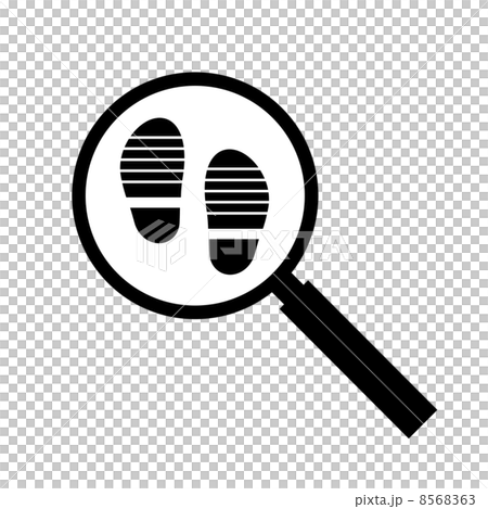 Shoe traces appearing on the magnifying glass - Stock Illustration ...