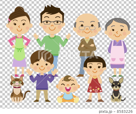 Family whole body (full color) - Stock Illustration [8583226] - PIXTA