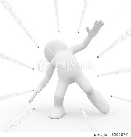 Supernatural man dodging bulletsのイラスト素材 [8595877] - PIXTA