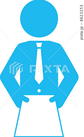 書類を差し出すサラリーマンのピクトグラムのイラスト素材 [8623253] - PIXTA