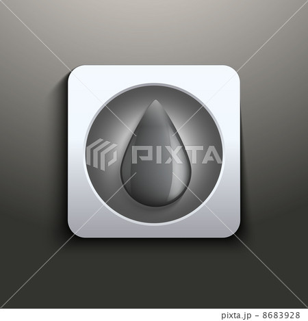 Ink button with black dropのイラスト素材 [8683928] - PIXTA