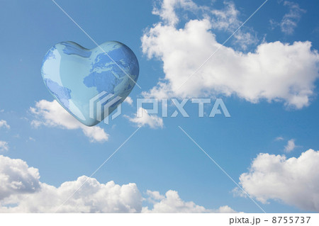 ハートの地球と青空のイラスト素材 [8755737] - PIXTA