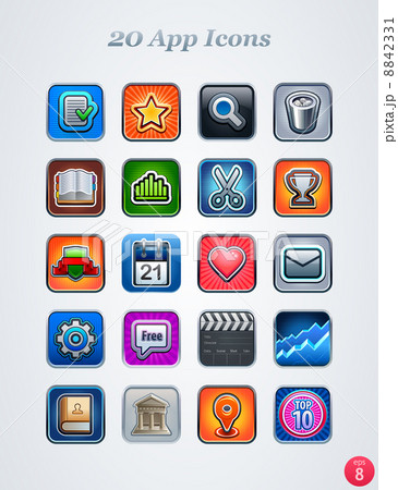 20 app icons.のイラスト素材 [8842331] - PIXTA