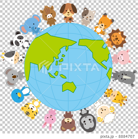 Animal pet earth globe - Stock Illustration [8884707] - PIXTA