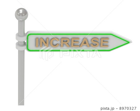3d rendering of sign with gold "INCREASE"のイラスト素材 [8970327] - PIXTA
