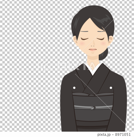 Mourning kimono funeral memorial deceased - Stock Illustration [8971051 ...