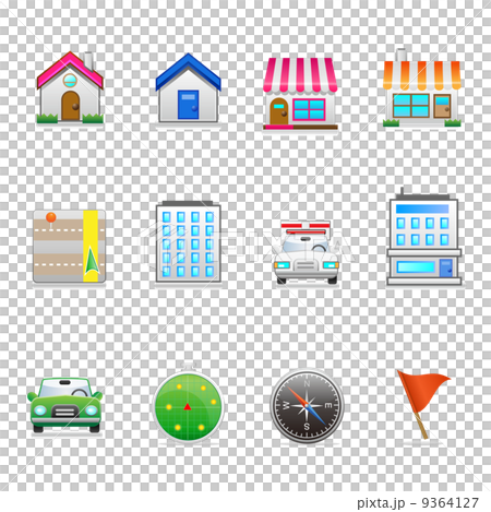 12 icons (for building map) - Stock Illustration [9364127] - PIXTA