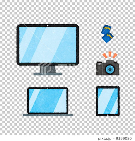 Set of digital consumer electronics - Stock Illustration [9399080] - PIXTA