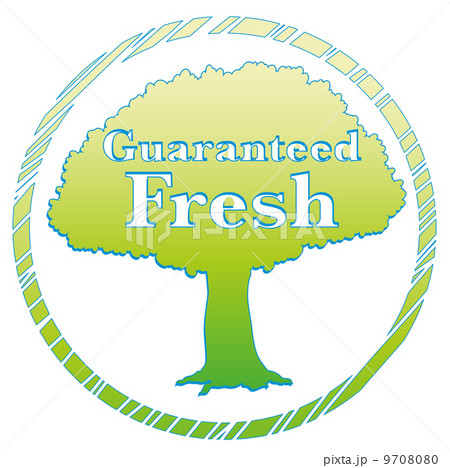 A guaranteed fresh label with a treeのイラスト素材 [9708080] - PIXTA