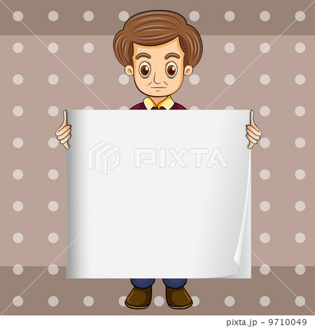 A man holding an empty templateのイラスト素材 [9710049] - PIXTA