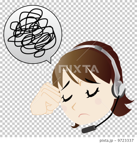 Worried female operator - Stock Illustration [9723337] - PIXTA