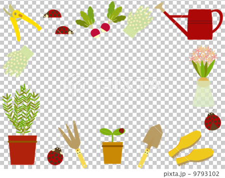 Gardening frame (white transparent back) - Stock Illustration [9793102 ...