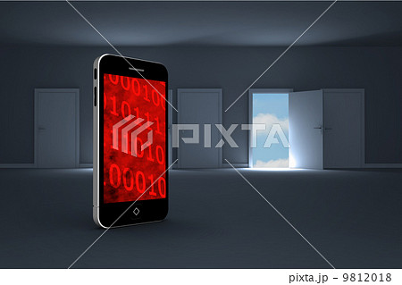 Composite image of binary code on smartphone...のイラスト素材 [9812018] - PIXTA