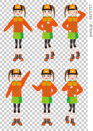 Female facial expression whole-body running - Stock Illustration ...