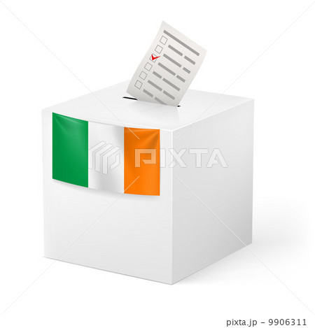 Ballot box with voting paper. Irelandのイラスト素材 [9906311] - PIXTA
