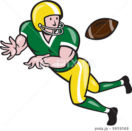 American Football Wide Receiver Catch Ball Cartoonのイラスト素材 [9959568] - PIXTA
