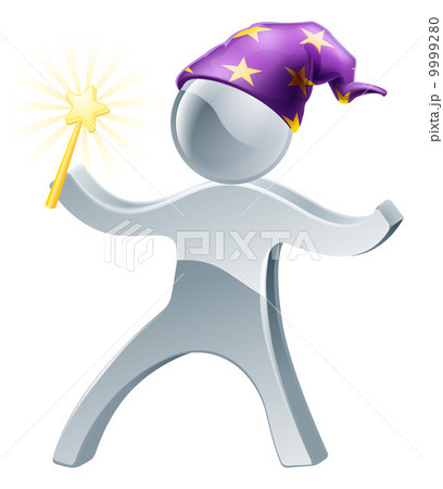 Silver wizard mascotのイラスト素材 [9999280] - PIXTA