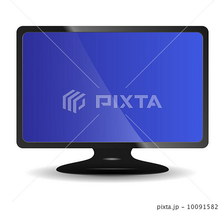 Vector computer monitor on whiteのイラスト素材 [10091582] - PIXTA